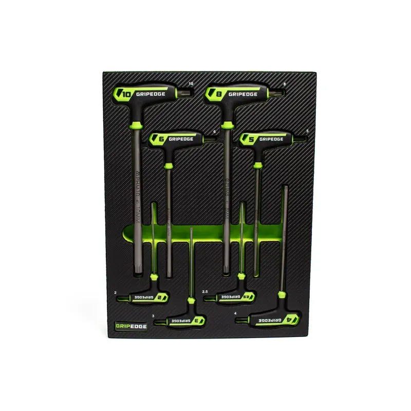 Grip Edge 8-piece Metric Hex T-handle Set in Black/Green